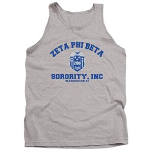 zeta phi beta sorority official circle badge unisex adult tank top, athletic heather, large