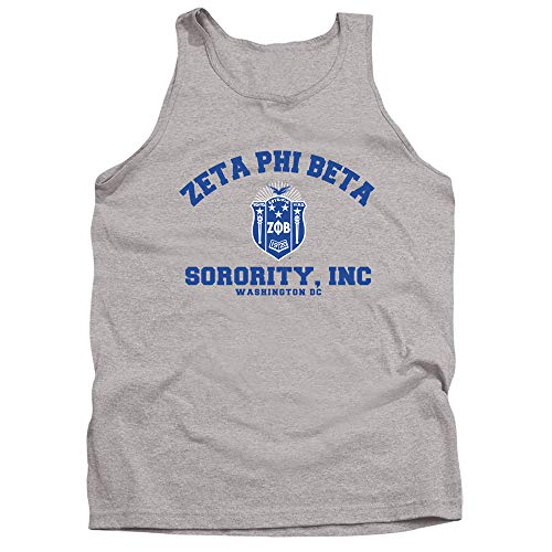 Zeta Phi Beta Sorority Official Circle Badge Unisex Adult Tank Top, Athletic Heather, Large