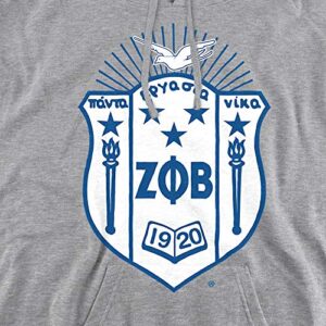 Zeta Phi Beta Sorority Official Distressed Primary Unisex Adult Pull-Over Hoodie, Athletic Heather, 2X-Large