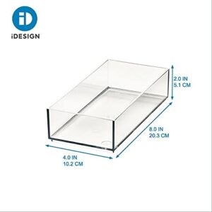 iDesign The Sarah Tanno Collection Plastic Cosmetic Drawer Organizer, 4" x 8" x 2", Clear