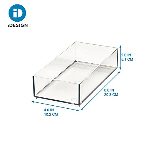 iDesign The Sarah Tanno Collection Plastic Cosmetic Drawer Organizer, 4" x 8" x 2", Clear