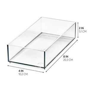 iDesign The Sarah Tanno Collection Plastic Cosmetic Drawer Organizer, 4" x 8" x 2", Clear