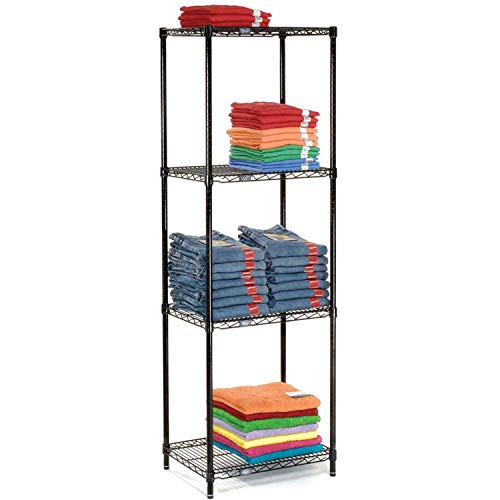 Nexel 5 Tier Black Epoxy Wire Shelving Starter Unit, 24" W x 18" D x 86" H