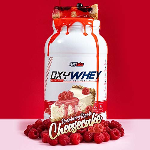 EHPlabs OxyWhey Whey Protein Powder Protein Shake - 25g of Whey Protein Isolate Meal Replacement Shake, Non-GMO, Post Workout Protein Shakes, Isolate Protein Powder - 27 Serves (Raspberry Cheesecake)