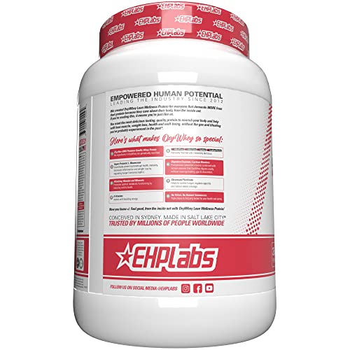 EHPlabs OxyWhey Whey Protein Powder Protein Shake - 25g of Whey Protein Isolate Meal Replacement Shake, Non-GMO, Post Workout Protein Shakes, Isolate Protein Powder - 27 Serves (Raspberry Cheesecake)