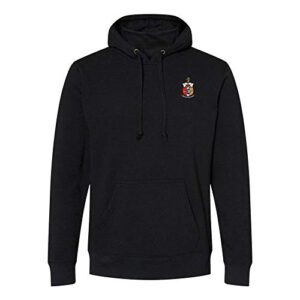 greekgear men's kappa alpha psi crest gaiter fleece hooded sweatshirt large black