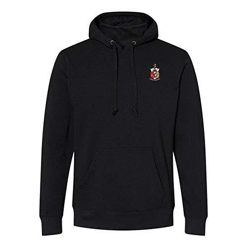 Greekgear Men's Kappa Alpha Psi Crest Gaiter Fleece Hooded Sweatshirt Large Black