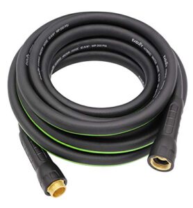 eaduty hybrid garden hose 5/8 in. x 25 ft, heavy duty, lightweight, flexible with swivel grip handle and solid brass fittings