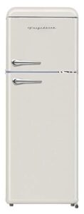 frigidaire efr756-cream efr756, 2 door apartment size retro refrigerator with top freezer, chrome handles, 7.5 cu ft, cream