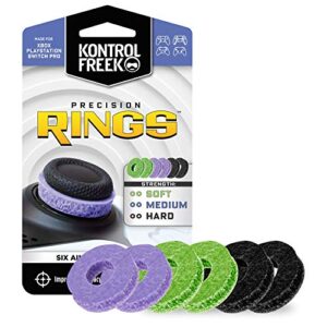 kontrolfreek precision rings | aim assist motion control for playstation 4 (ps4), xbox one, switch pro & scuf controller (black/purple/green)