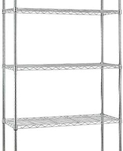 1250 LBS Chrome 5 Tier Shelf Wire Shelving Unit - 14"x36"x72", NSF Metal Heavy Duty Large Storage Shelves Height Adjustable Utility for Garage Kitchen Office Commercial Shelving Steel Layer Shelf