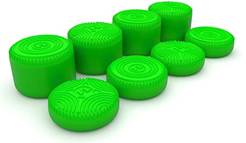 Foamy Lizard SensePro Dock Compatible PS5 Controller | Soft Flat Anti-Slip Studded Silicone Gel Grip Cover for Playstation 5 Dualsense, Rubber Protector Plus 8 Raised Thumb Grip Caps (Green)