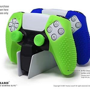 Foamy Lizard SensePro Dock Compatible PS5 Controller | Soft Flat Anti-Slip Studded Silicone Gel Grip Cover for Playstation 5 Dualsense, Rubber Protector Plus 8 Raised Thumb Grip Caps (Green)