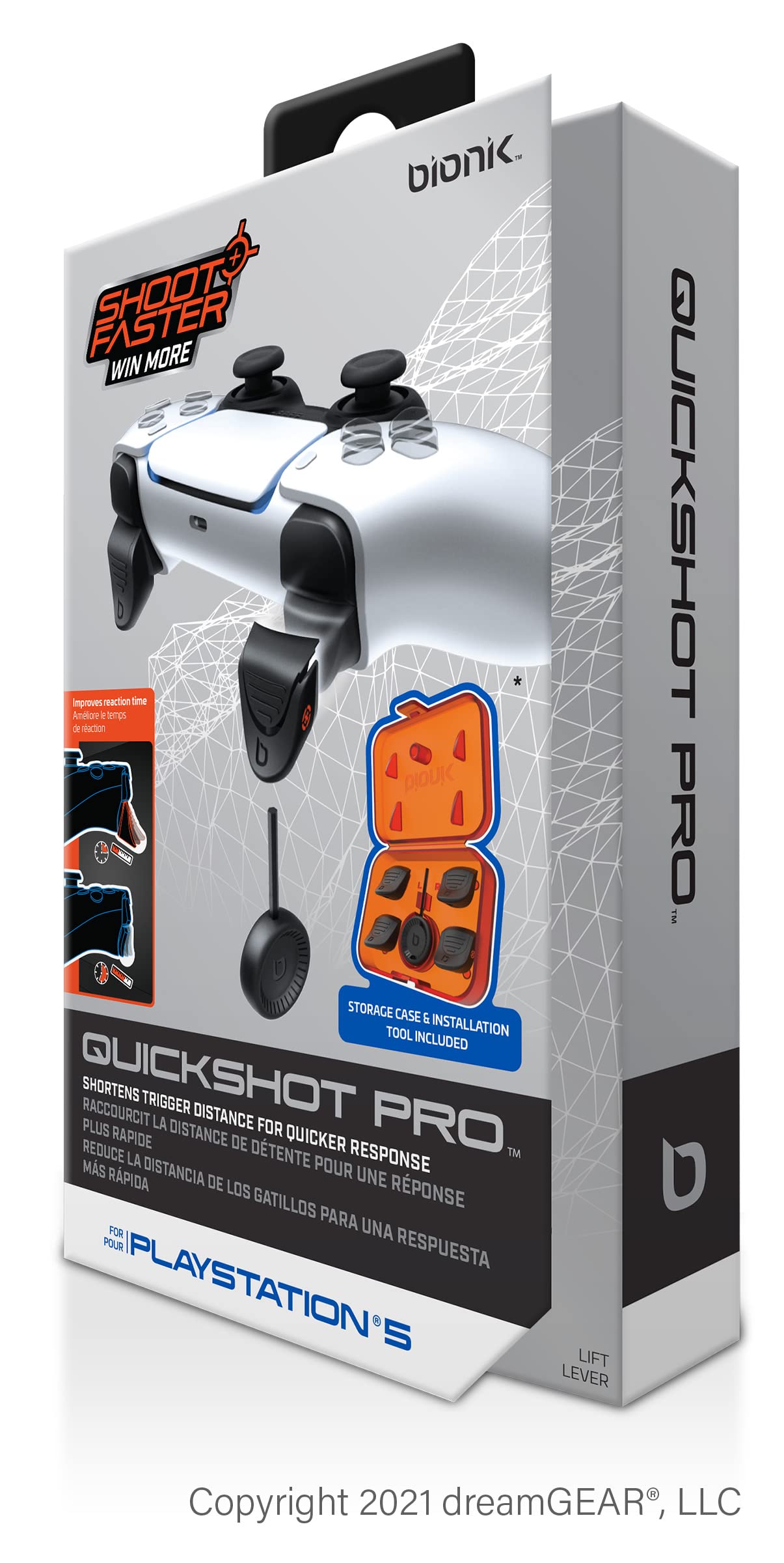 Bionik Quickshot Pro For PlayStation 5 Controllers: Trigger Lock System For Faster Reaction Time - Includes Two Sets