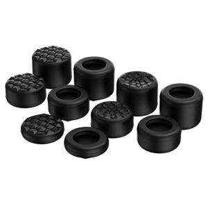 PlayVital Black Ergonomic Stick Caps Thumb Grips for PS5, for PS4, Xbox Series X/S, Xbox One, Xbox One X/S, Switch Pro Controller - with 3 Height Convex and Concave - Diamond Grain & Crack Bomb Design