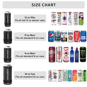 THE COLDEST Skinny Can Cooler - Vacuum Insulated Stainless Steel Slim Can Koozie - Sleeve for All 12oz Cans - Slim Can Holder for Beer, Soda, Hard Seltzer, Energy Drinks & more (Epic White)