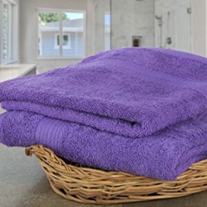 Ample Decor Hand Towel 18 X 28 Inch Pack of 2 600 GSM 100% Cotton, OEKO Tex Certified Soft Absorbent Thick Durable Premium Quality, for Hotel, Bathroom, Spa, Daily Use, Gym - Machine Washable - Purple