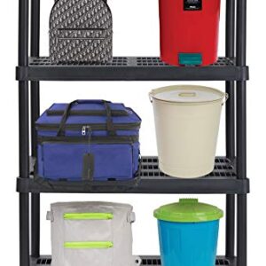 Juggernaut Storage Plastic Shelving, 36" Width x 56" Height x 18" Depth, Black (RS3618-4AMZ)