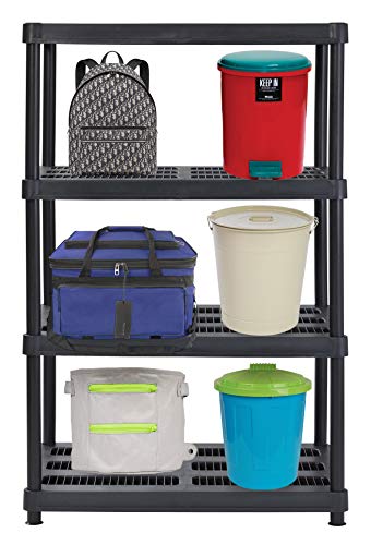 Juggernaut Storage Plastic Shelving, 36" Width x 56" Height x 18" Depth, Black (RS3618-4AMZ)