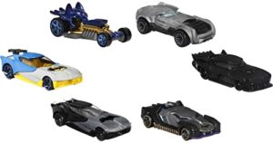 hot wheels batman character cars 6-pack, set of 6 toy cars in 1:64 scale inspired by various batman characters