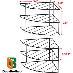 2 Pack - DecoBros 3-Tier Counter and Cabinet Corner Shelf Organizer, Black