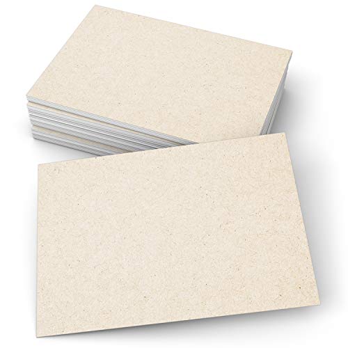 321Done 5 x 7 Plain Blank Kraft Cards (Set of 50) - Thick, Heavyweight Rustic Card Stock Supplies to Make Invites, Greeting, Table Cards - Paper Craft, Write, Stamp, Draw - Made in USA - No Envelopes