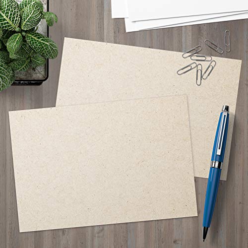 321Done 5 x 7 Plain Blank Kraft Cards (Set of 50) - Thick, Heavyweight Rustic Card Stock Supplies to Make Invites, Greeting, Table Cards - Paper Craft, Write, Stamp, Draw - Made in USA - No Envelopes