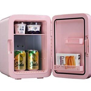 FRIGIDAIRE EFMIS170-PINK Mini Portable Compact Personal Fridge, 6.5L Capacity, 9 Cans, Makeup, Skincare, Freon-Free & Eco Friendly, Includes Home Plug & 12V Car Charger, 2022 Version, Pink