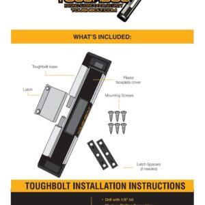 TOUGHBOLT Premium Double Deadbolt Sliding Patio Door/Child Safety Lock - See Tools Required to Install