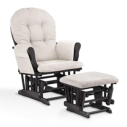 REJOICE HOME Atoll Glider with Ottoman, Black/Beige