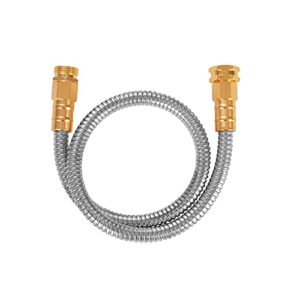 touch-rich 3ft 304 stainless steel metal garden hose - heavy duty water hose, outdoor yard, lightweight - guaranteed flexible & never kink