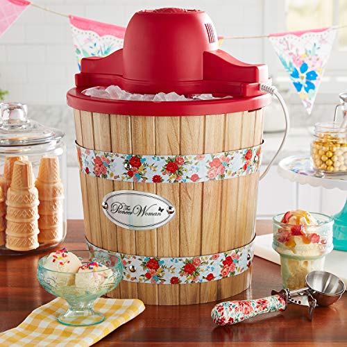 The Pioneer Woman 4 Quart Ice Cream Maker, Sweet Rose