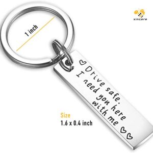 Portable Door Lock for Travel, Apartment Home Security Door Locker from Inside with Drawstring Bag and Drive Save I Need You Here with Me Keychain, Gift for Women and Men