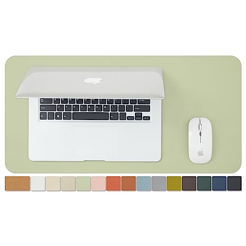 Compact Cork Desk Mat - Small Dual-Sided Desk Pad for Office and Home - Desk Organization and Accessories - Ideal for Large Mouse Pad and Small Desk Mats on Top of Desks(Light Green,23.6"x 11.8")