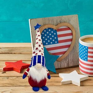 2 PCS Veterans Day American Gnome Plush - Scandinavian Tomte Couple Elf Decorations - Stars Stripes Plushie Ornaments - Swedish Dwarf Figurines - 4th of July Independence Memorial Day Gnome Gifts