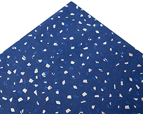 Made in USA 50-Sheet Hot Stamp Glitter Gift Tissue Paper Pack, 20" X 30" (Silver on Blue)