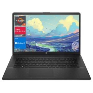 hp 17 laptop, 17.3" full hd display, amd ryzen 7 5825u, 32gb ram, 1tb pcie ssd, webcam, hdmi, fingerprint reader, wi-fi, windows 11 home