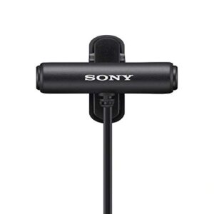 sony compact stereo lavalier microphone ecmlv1,black, small