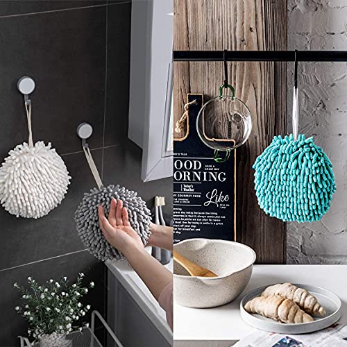 CHOOSE HOME Chenille Hand Towel Ball Fast Drying Handball Absorbent Soft Towel for Kitchen Bathroom 3 Pack