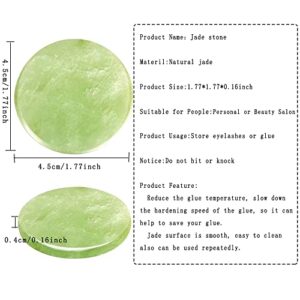 2 PCS Jade Stone Glue Pallet for Eyelash Extension Round Lash Grafting Grafting Holder PadJade Stone False Eyelash Pallet