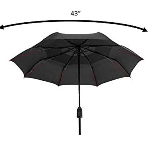 ShedRain Vortex Automatic Compact Folding Windproof Travel Umbrella – Push Button Open & Close - Rain & Windproof Vented Double Canopy – Protect from Rain, Sun & Wind - Wind Tunnel Tested to 75 mph (Black)