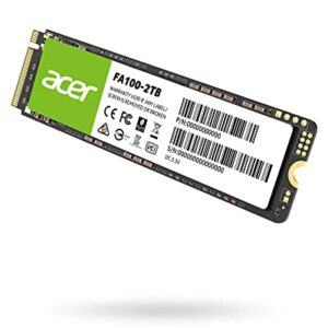 acer FA100 2TB SSD - M.2 2280 PCIe Gen3 x 4 NVMe Interface, 8 Gb/s, 3D NAND Internal Solid State Hard Drive Up to 3150 MB/s - BL.9BWWA.121