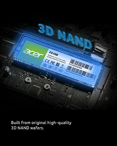 acer FA100 2TB SSD - M.2 2280 PCIe Gen3 x 4 NVMe Interface, 8 Gb/s, 3D NAND Internal Solid State Hard Drive Up to 3150 MB/s - BL.9BWWA.121