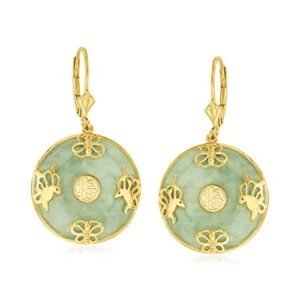 ross-simons good fortune butterfly drop earrings in 18kt gold over sterling