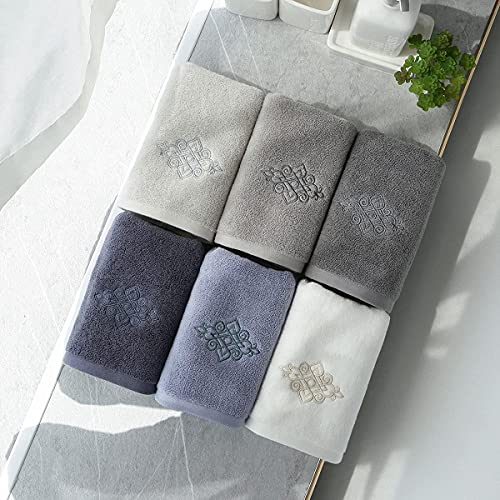 sense gnosis 100% Cotton Beige Hand Towel Set of 2 Super Thick Soft Highly Absorbent Embroidered Decorative Hand Towels for Bathroom Home Hotel Spa 13 x 29 Inch