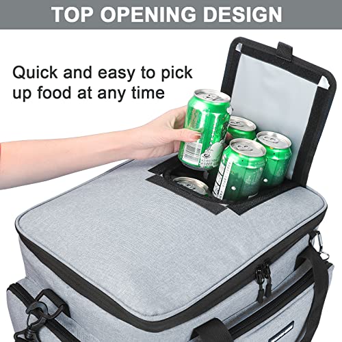 30/60 Can Soft Sided Cooler Bag Insulated Leak Proof Collapsible Cooler Portable Travel Tote with Reflective Strip, Large Lunch Camping Cooler for Picnic, Beach and Road Trips