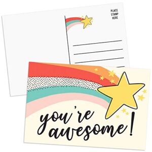 sweetzer & orange you are awesome cards postcards pack (60 post cards) 4x6 postcards for kids and adults. positive affirmations cards, kindness cards, employee appreciation awesome notes