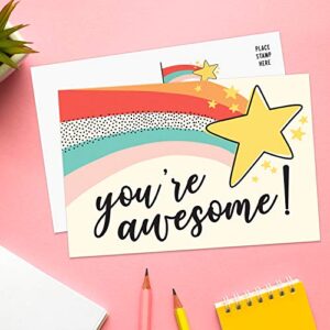 Sweetzer & Orange You Are Awesome Cards Postcards Pack (60 Post Cards) 4x6 Postcards for Kids and Adults. Positive Affirmations Cards, Kindness Cards, Employee Appreciation Awesome Notes