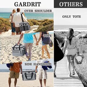 GARDRIT Large Cooler Bag - 60 Cans Collapsible Insulated Lunch Box, Leak-Proof Cooler Bag Suitable for Camping, Picnic& Beach (40L/Grey)