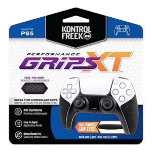 kontrolfreek performance grips for playstation 5 (ps5) controller (nightfall black xt (extra-thin))